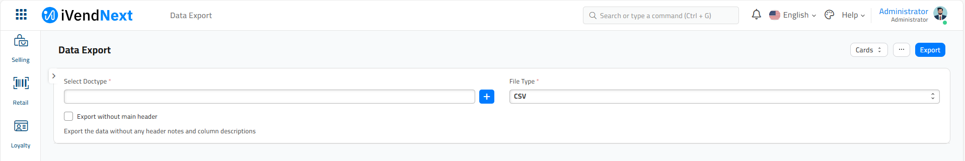 Export Data in Excel/CSV